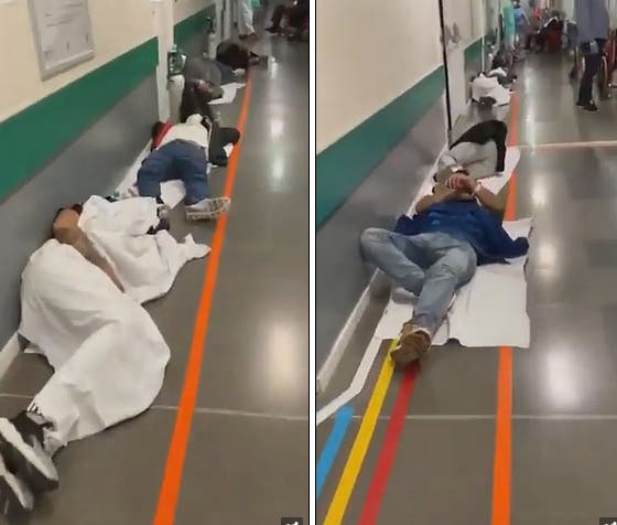 Tremendas imágenes de un hospital colapsado en Madrid con los pacientes ...