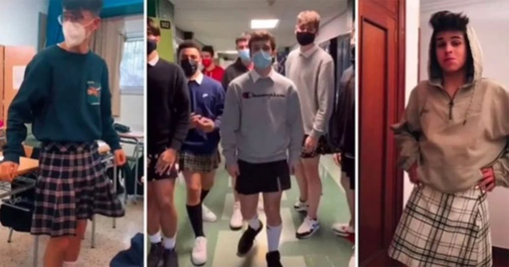 Cientos de jóvenes se ponen falda en España para luchar contra el ...