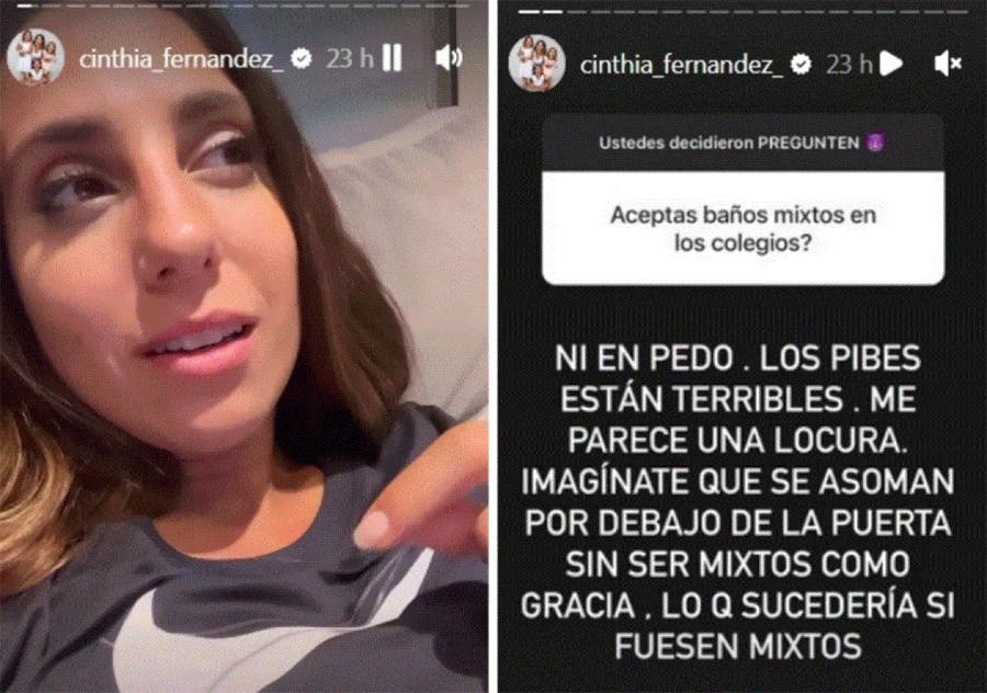 La furia de Cinthia Fernández por los baños mixtos en las escuelas ...