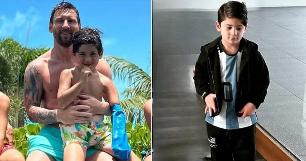 El accidente del hijo de Messi: ¿por qué usa un protector en su brazo ...
