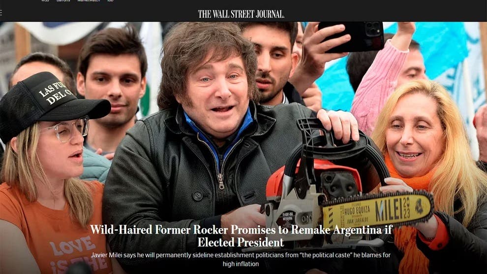 “Ex rockero de peinado salvaje promete rehacer la Argentina”: el perfil del Wall Street Journal ...