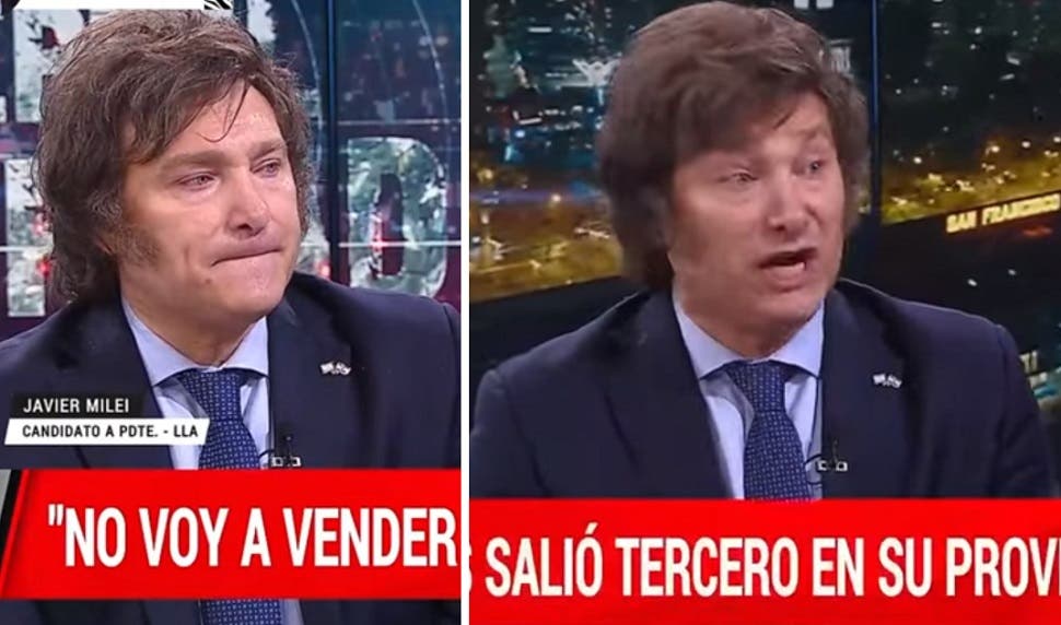 Milei rompió en llanto durante una entrevista y minutos después se ...