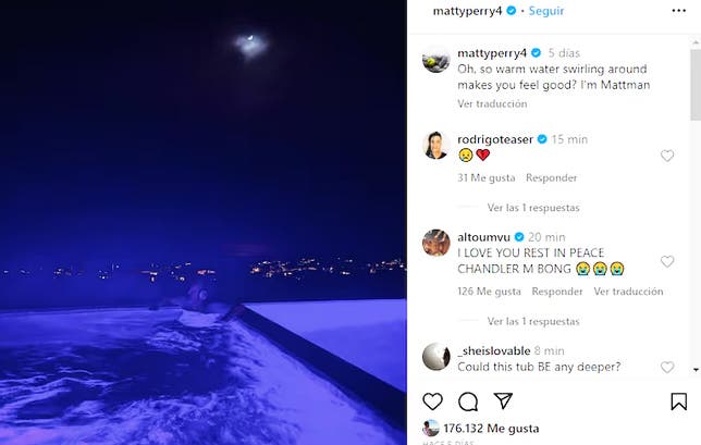 La impresionante última publicación en redes de Matthew Perry seis días ...