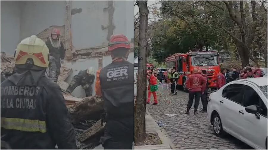 Derrumbe en una obra en construcción en Belgrano: hay un albañil herido y otro atrapado entre ...