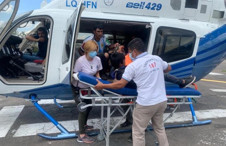 El helicóptero de la Provincia trasladó a la capital a un accidentado ...