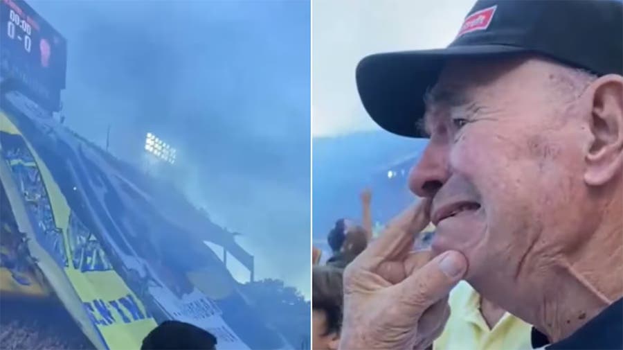 Llevó a su abuelo a La Bombonera por primera vez y su reacción conmovió ...